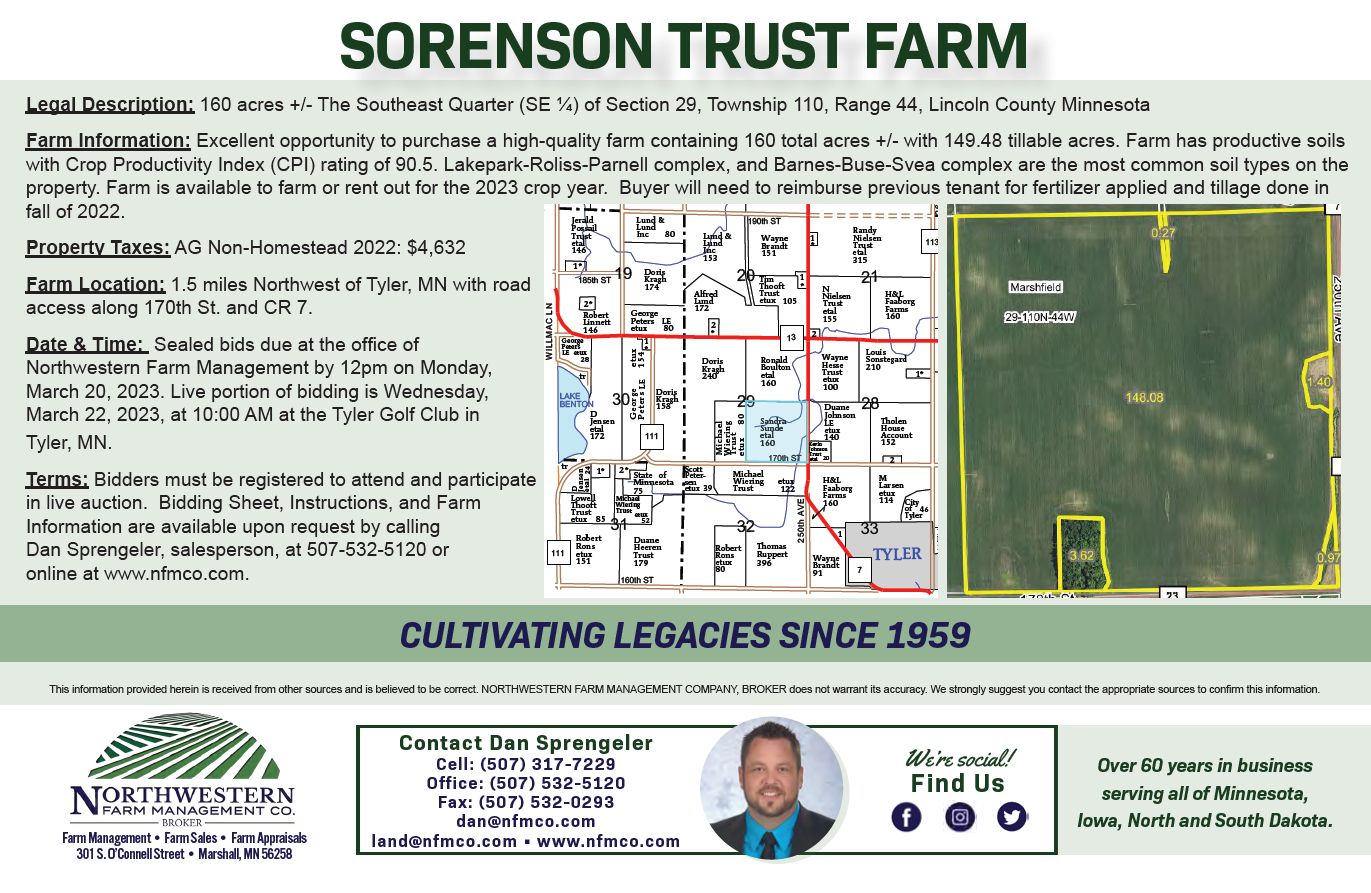 Tyler, Lincoln County, MN Farms and Ranches for auction Property ID ...