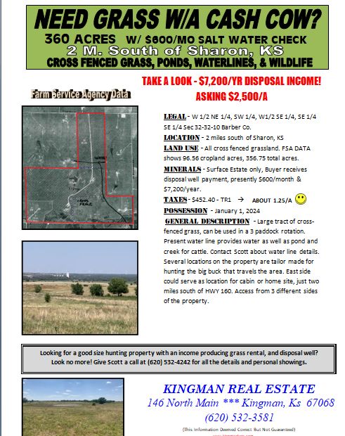 360 acres in Sharon, KS, 67138 | LandWatch