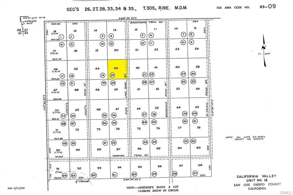 0 Echolake, California Valley, CA 93453 | MLS: SC25007694 | LandWatch